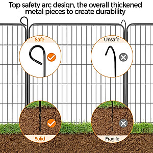 Topeakmart 32 Panels Pet Dog Pen 40 inch Height Heavy Duty Foldable Metal Portable Puppy Exercise Pen Barrier Cat Chicken Rabbit Fence with Door Indoor Outdoor Black