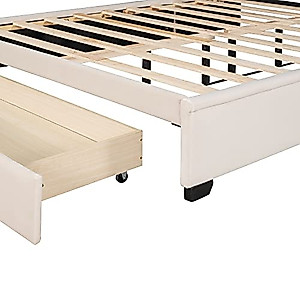 Livavege Queen Bed Frame with Wingback Headboard and Storage Drawers, Velvet Button Tufted Upholstered Platform w/Wooden Slats Support, Queen Size Bedframe No Box Spring Needed, Easy Assembly