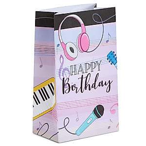 Sparkle and Bash 207 Pieces Music Birthday Party Supplies with Plates, Napkins, Cups, Tablecloth, Cutlery, Banner, Favor Bags, Balloons (Serves 24)