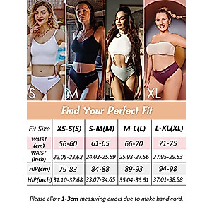 FINETOO 6 Pack High Waisted Thongs for Women, Nylon Spandex Panties Breathable Soft Stretchy Underwear High Rise S-XL (M)