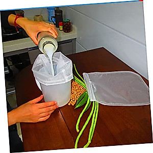 EXQUIMEUBLE 3 Pcs Mesh Food Filter Bags Fruit Filter Pouch Cheesecloth Straining Bags Tea Filter Bag Mesh Strainer Organic Yogurt Tea Strainer Fruit Juice Filter Pouch White Nylon Bag Soy Milk