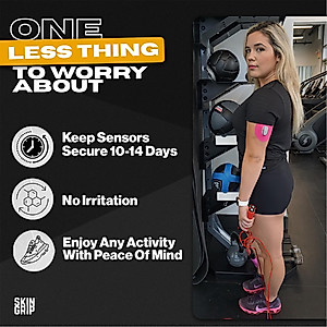 Skin Grip Adhesive Patches for Dexcom G6 CGM – Waterproof & Sweatproof Adhesive for 10-14 Days, Pre-Cut Adhesive Medical Tape, Continuous Glucose Monitor Sensor Cover – 20 Pack, Pink