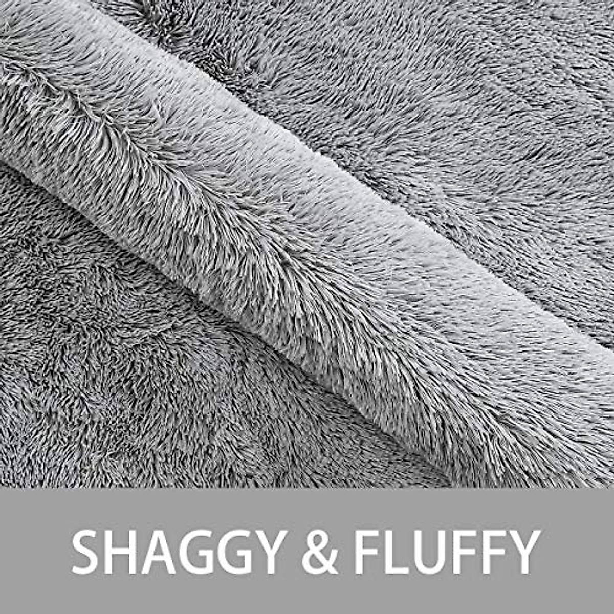 Goideal Oval Shaggy Bedroom Rug 2.6 x 5.2 Feet Fluffy Area Rugs for Girls Boys Kids Room Nursery Floor Carpet Home Decoration,Grey