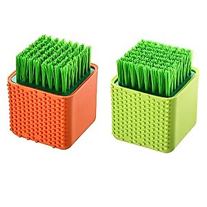 Selaurel 2 Pack Silicone Laundry Brush Scrub Multi-use Household Cloth Washing Brush Dual-use Scrubbing Brush for Clothes Underwear Shoes, Plastic Soft Cleaning Tool