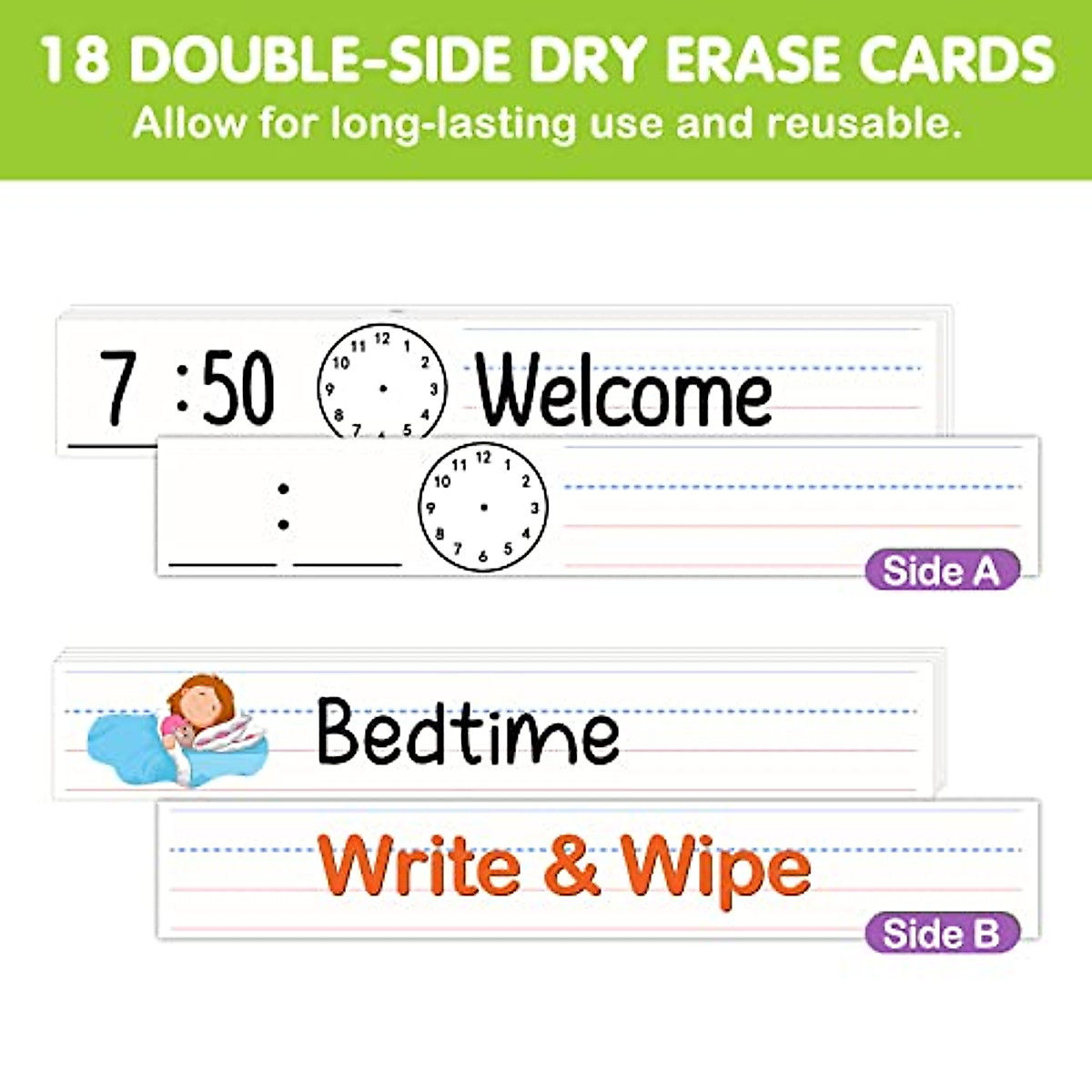 EAMAY Daily Schedule Pocket Charts, Teacher Schedule Chart with Resuable 18 Custom Cards, Classroom Pocket Chart for School Office or Homeschool Activities, Black