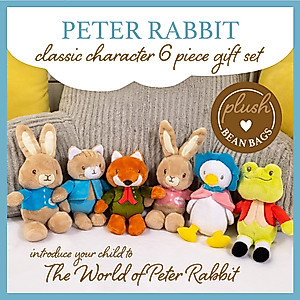 KIDS PREFERRED Peter Rabbit Classic Stuffed Animal Characters 6 Piece Gift Set 9 Inch Plush Toys for Infants Babies and Kids Based on The Beatrix Potter Books