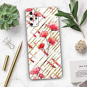 DesignSkinz Karamfila Watercolo Poppies V10 Protective Vinyl Decal Wrap Skin Cover Compatible with The Samsung Galaxy S20 (Screen Trim & Back Glass Skin)