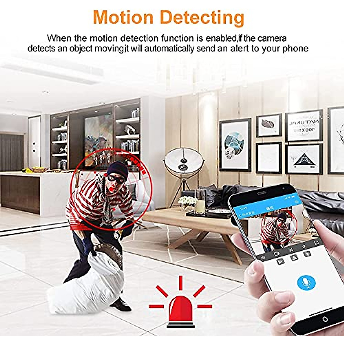 BAIDREN 2022 Upgrade -1080P HD WiFi Security Camera, Indoor Surveillance Camera with Audio and Video, for Home Office Indoor Outdoor Security-A003