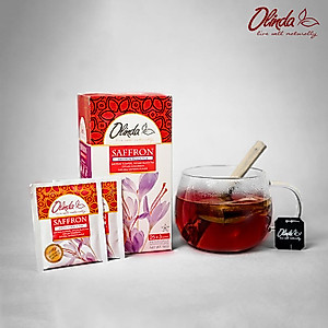 Olinda Saffron Black Tea Organic Ceylon Tea Cinnamon Naturally Caffeinated Aromatic Herbal Tea For Women 28 Tea Bags