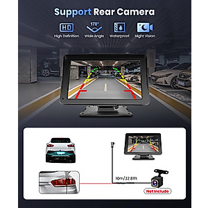 Podofo Portable Car Stereo Wireless Apple Carplay Android Auto,7 Inch Touch Screen Car Radio with Bluetooth Hands-Free/Mirror Link/Maps Navigation/Voice Control/TF Card/AUX,for Cars, Trucks, SUVs