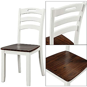 Merax Dining Table Sets, 6 Piece Wood Kitchen Table Set, Home Furniture Table Set with Chairs & Bench (White + Cherry)