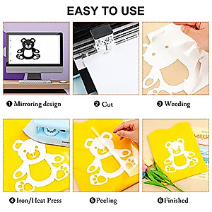 CAREGY Iron on Vinyl Heat Transfer Vinyl Roll HTV (12''x9',White)