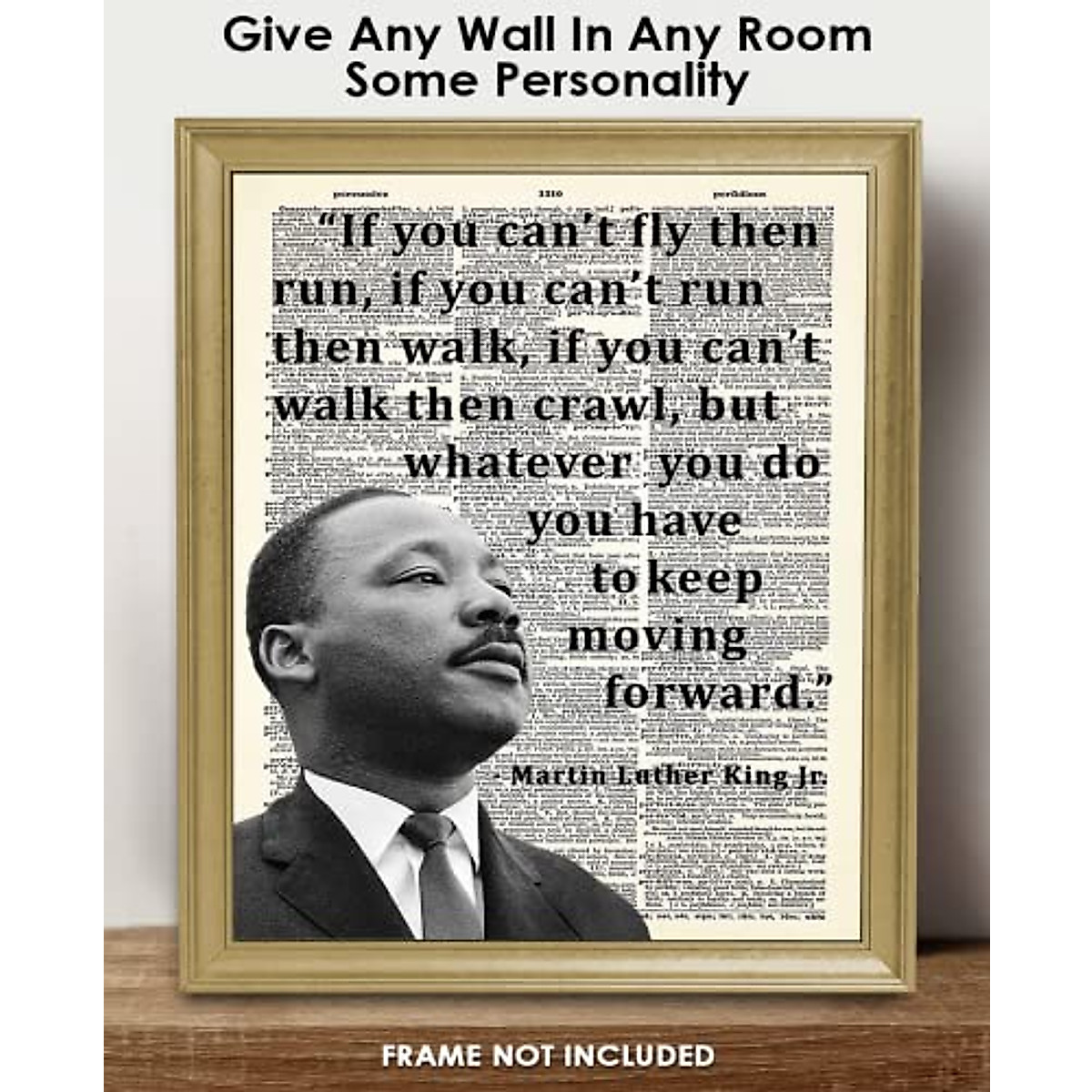 Inspirational Martin Luther King Poster "If You Can't Fly" 8x10 Motivational Wall Art & Positive Affirmations Wall Decor for Bedroom Teen Girl Boy - MLK Quotes Decor & Office Decor for Men, Women