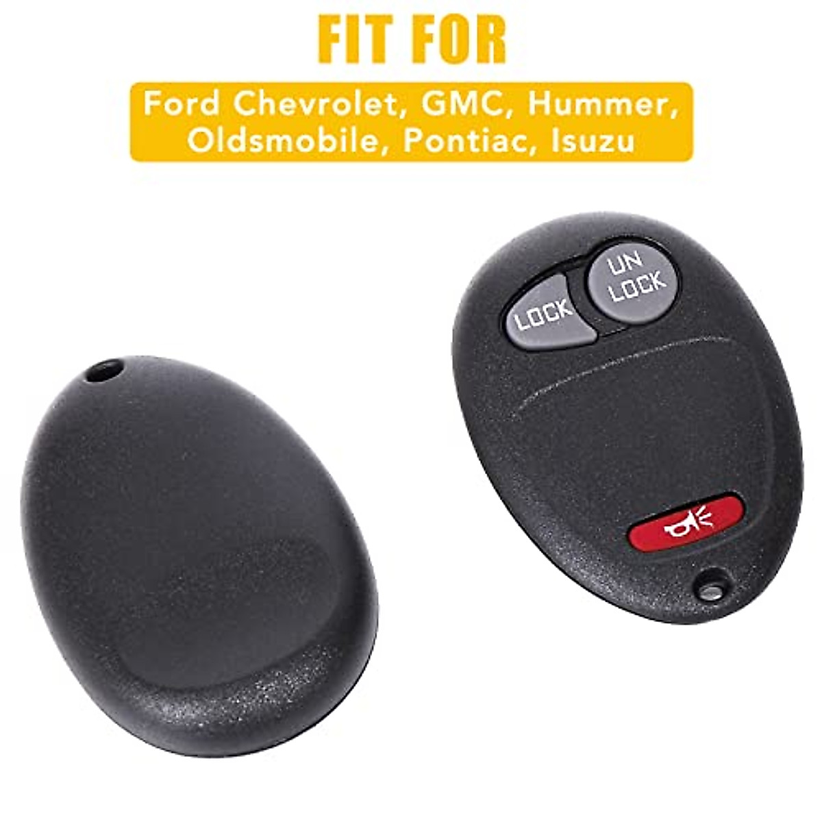 Key Fob Replacement Fits for 2007-2016 Chevy Silverado Suburban Tahoe Avalanche Equinox Express Traverse GMC Sierra Yukon Acadia Savana Cadillac Escalade Buick Enclave Saturn Vue Outlook, 3 Btn Set 1
