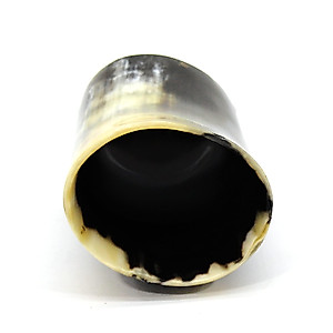 L.A Horns Set of 4 Viking Drinking Horn Shot Glasses (4oz) | 100% Authentic Drinking Horn Shot Glasses For Vodka, Tequila, Rum & More