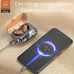 Bluetooth Headphones V5.3 Wireless Earbuds 75 Hrs Battery Life Led with Wireless Charging Case & Portable Charger LED Display Deep Bass IPX7 Waterproof Mic Stereo Headset for iPhone & Android