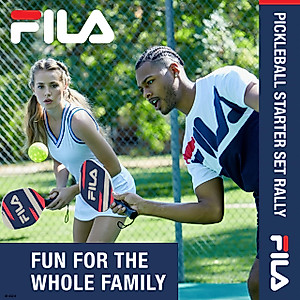 FILA Accessories Pickleball Paddles Set of 2 - Pickleball Set Includes 2 Wooden Pickleball Paddles, 2 Regulation-Size Pickleball Balls & Pickleball Bag for Pickle Ball Equipment, 2 Pack - Rally