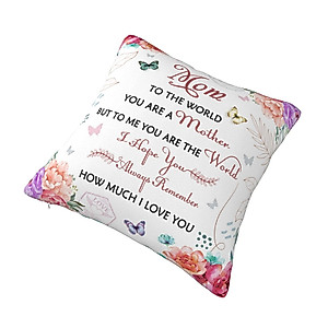 Mom Gifts from Daughter, Gifts for Mom Pillow Cover 18"x18", Mom Birthday Gifts, Mom Gifts, Mom Gifts from Son, Best Mom Ever Gift, Moms Gift Ideas for Anniversary Mother's Day Christmas, Mother Gifts