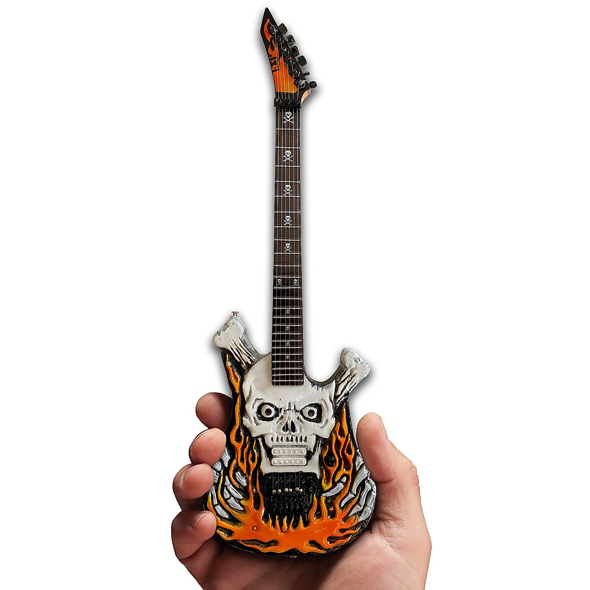 AXE HEAVEN Official George Lynch Signature ESP Flaming Skull Mini Guitar Replica