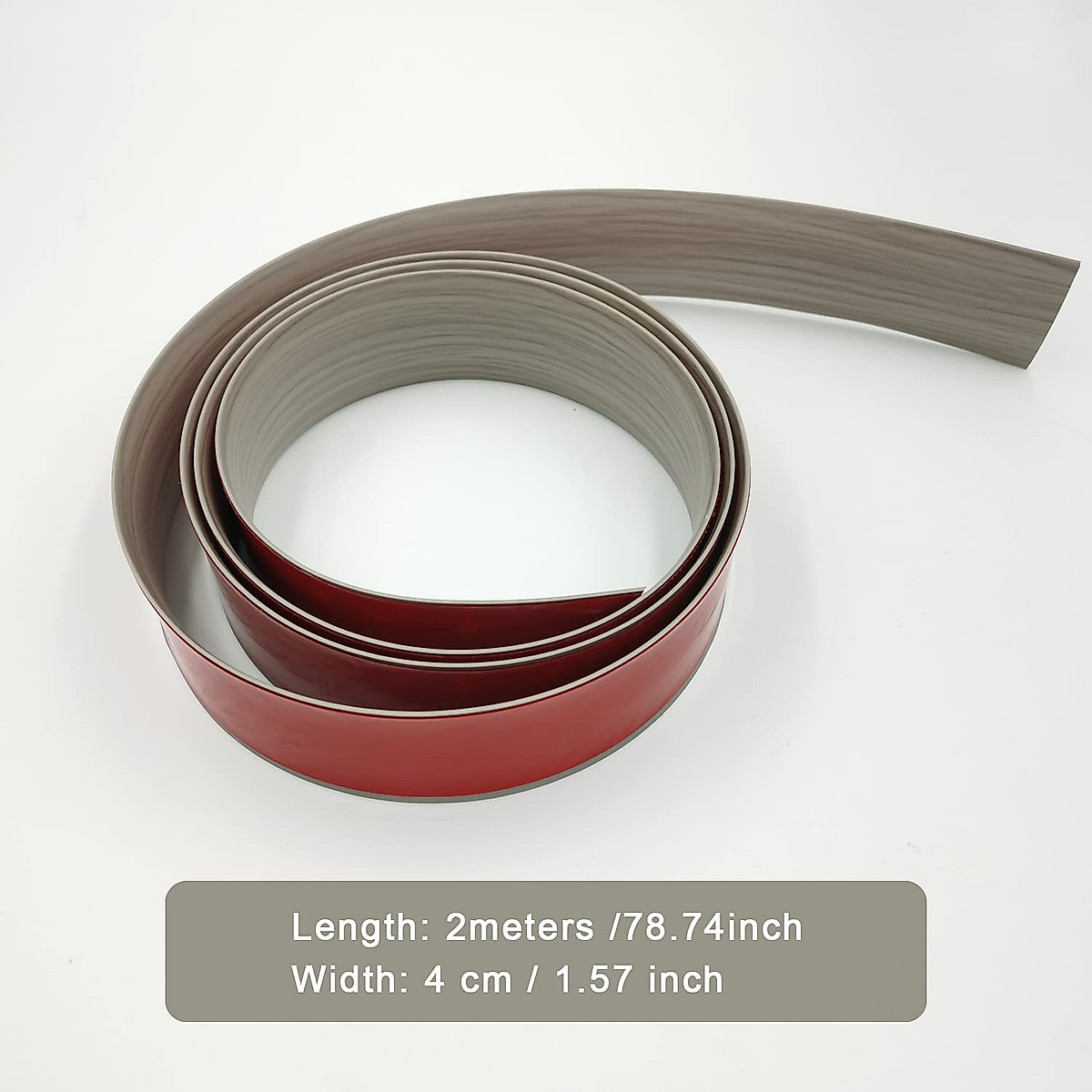 ZEYUE Transition Profile Floor Cover Strips Flooring Transition Strip Vinyl Door Bar Floor Edge Trim Laminate Floor Joining Strip Floor Strip Floor Bar Flat Divider Strip (4cm, Grey Wood Grain)