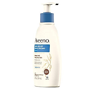 Aveeno Skin Relief Moisturizing Lotion with Scent Triple Oat Complex Dimethicone Skin Protectant for Sensitive ExtraDry Itchy Skin, Coconut, 12 Fl Oz