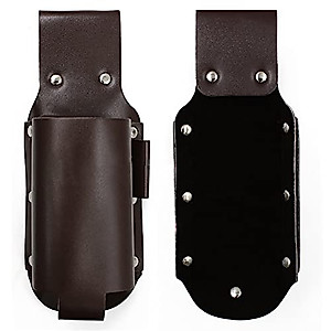 2 Pcs PU Leather Beer Holsters, Beer Holder Belt Drink Waist Bag for Travel, Outdoor, Backyard (Brown)
