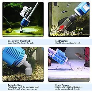 UPETTOOLS Aquarium Gravel Cleaner - Electric Automatic Removable Vacuum Water Changer Sand Algae Cleaner Filter Changer 110V/28W