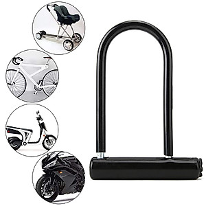 FILFEEL Bike U Lock, Zinc Alloy Heavy Duty Bike Anti Theft Lock U Shackle Security Lock with 2 Keys for Road Bike Mountain Bike and Motorcycle Black