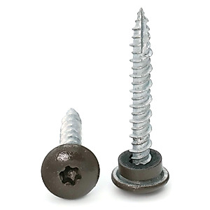 Low Profile Mechanical Galvanized Roofing Screws Bronze Finish - #10 x 2" Qty 100