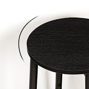 HOOBRO Bar Stools, Set of 2 Bar Chairs, Kitchen Round Height Stools with Footrest, Breakfast Bar Stools, Sturdy Steel Frame, for Dining Room, Kitchen, Party, Easy Assembly, Black BK03BY01