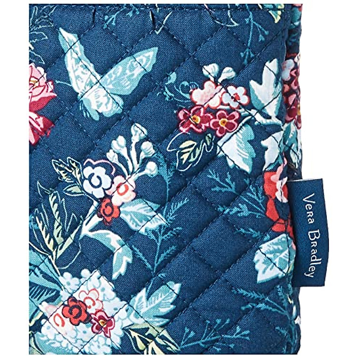 Vera Bradley Women's Cotton Triple Zip Hipster Crossbody Purse, Rose Toile - Recycled Cotton, One Size