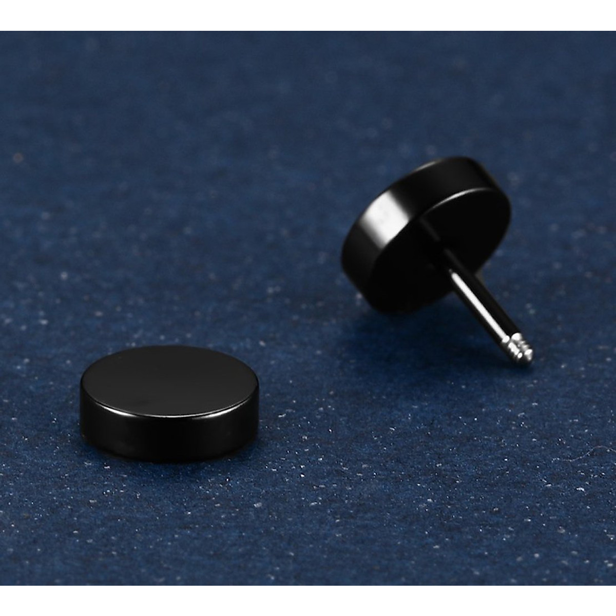 Xusamss Punk Body Piercing Titanium Steel Round Barbell Stud Earrings