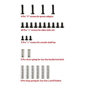 CM Replacement Screws Set Button Spring Set Repair Kit Replacement Set for Nintendo Switch Console, Compatible with Joy Con Controller