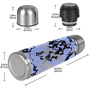 Stainless Steel Leather Vacuum Insulated Mug Abstract Texture Thermos Water Bottle for Hot and Cold Drinks Kids Adults 16 Oz