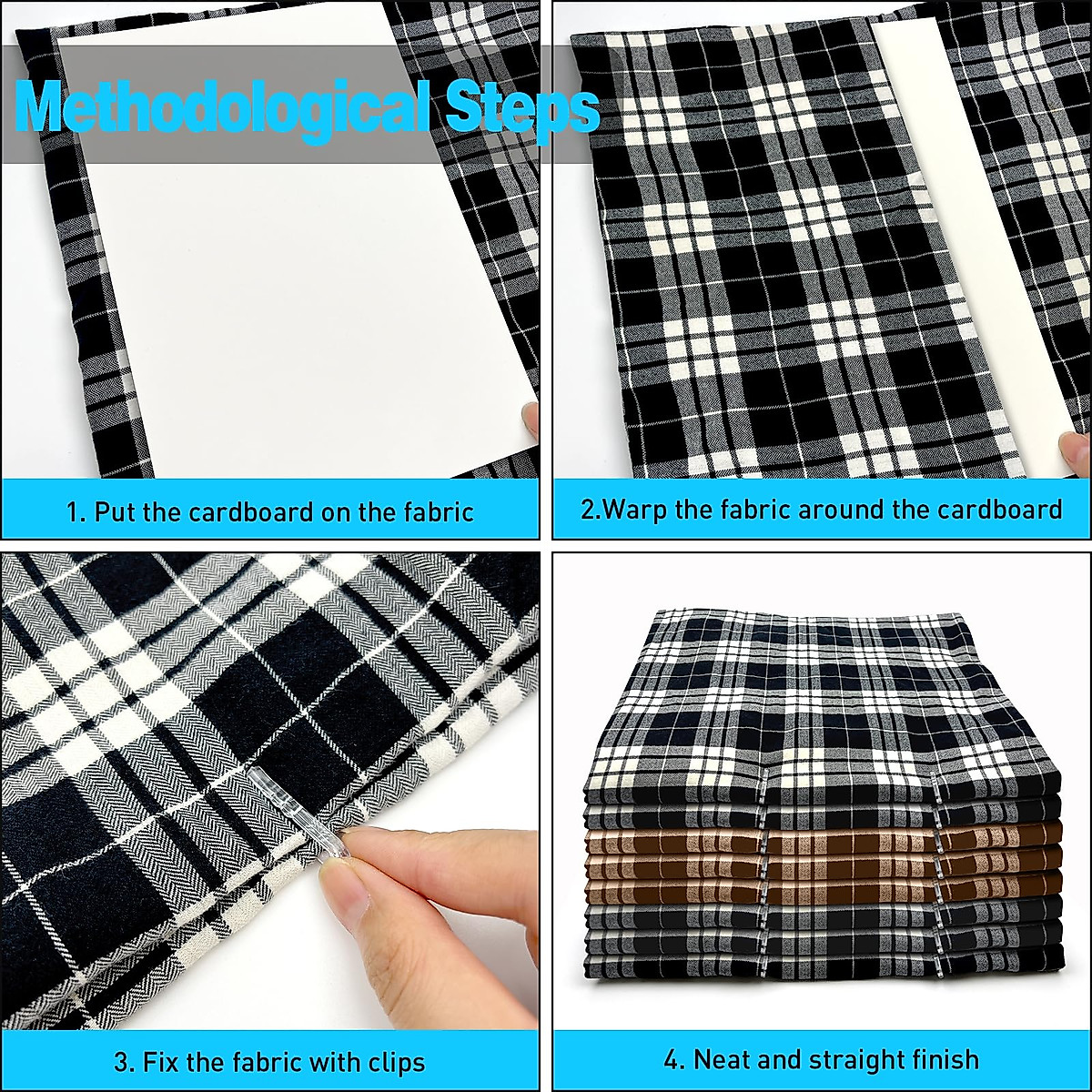 Fabric Organizer Boards for Neat and Easy Storage,Set of 200 Comic Book Boards for Fabric Storage,Magazine,and Books,7.5 * 10.5 Inch Magazine Boards and Fabric Board with Plastic Alligator Clips