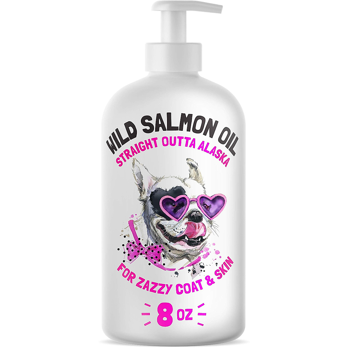 Wild Alaskan Salmon Oil for Dogs & Cats 8 oz and Allergy Relief 120 Chews for Dogs & Immune & Digestive Supplement with Wild Salmon Oil
