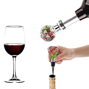 JOFAVIU 10 Pcs Resin Wine Bottle Stoppers Molds Set Accessories, Wine Stopper for Silicone Molds Epoxy Resin, Stopper Epoxy Resin Silicone Molds Set Kits (10 Metal Stoppers)