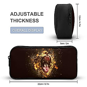 Lion in Dark Pencil Case Pencil Pouch Coin Pouch Cosmetic Bag Office Stationery Organizer