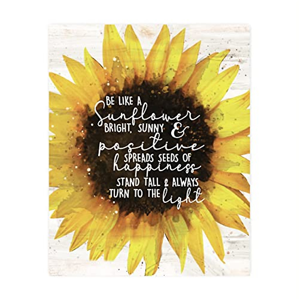 Be Like A Sunflower - Inspirational Wall Art, Great Floral Typographic Picture Print, Motivational Wall Art for Office Desk Décor, Living Room Décor, Positive Quotes Wall Art, Unframed – 8x10