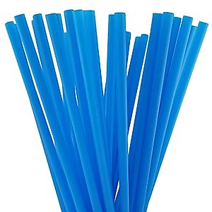 ADMIRING 10 Inch Plastic Drinking Straw 250 Pcs (10 Inch x 0.28 Inch) (Blue)