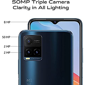 vivo Y20s, 4+128GB, 6.51 Inch HD+ Display, Side Fingerprint and Face Wake, 5000mAh Battery, AI Triple Macro Camera, Sim Free Smartphone, Dual Sim International Model (Obsidian Black)