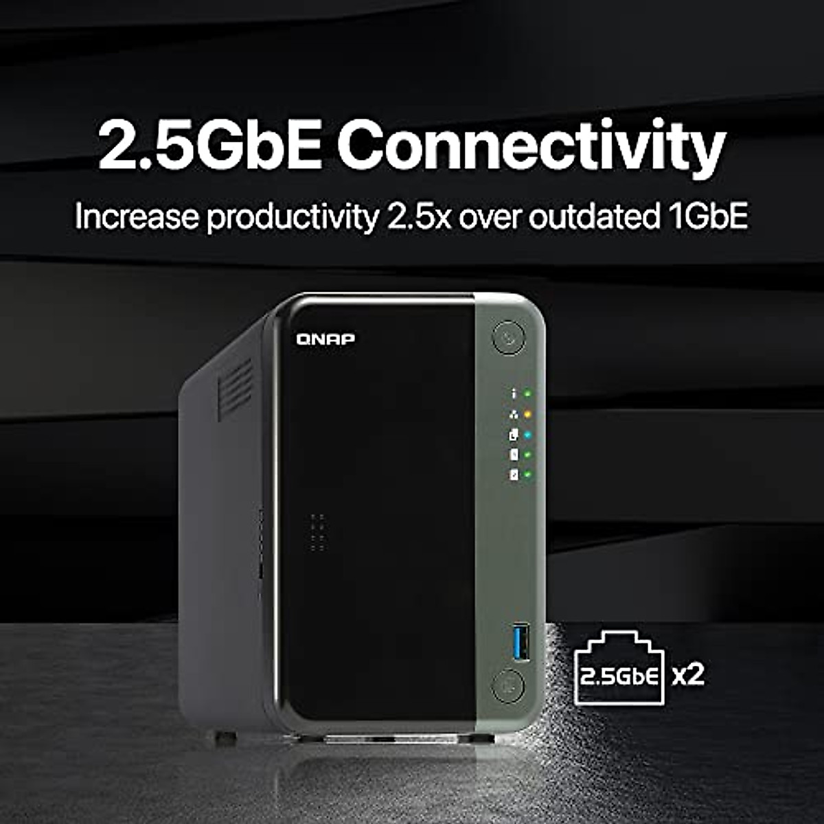QNAP TS-253D-4G 2 Bay NAS for Professionals with Intel® Celeron® J4125 CPU and Two 2.5GbE Ports (TS-253D-4G-AMZ-US)