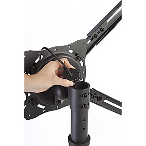 Displays2go TV Stand on Wheels for 32 to 47 Inch HDTV Monitor, Adjustable Height, Tilting, Black (MB842BLK)