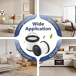 4 Pack PVF110 Replacement Filter for Black and Decker Handheld Pivot Vacuums PHV1810, PHV1210, PHV1410, BDH2000PL, BDH2020FLFH, BDH1620FLFH, Part # 90552433, Washable Hand Vac Filters