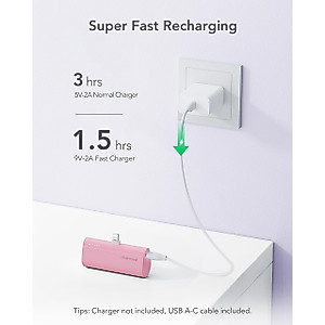 Charmast Small Portable Charger 5000mAh, Ultra-Compact 20W PD Fast Charging Power Bank Mini Battery Pack Compatible with iPhone 14/14 Pro Max/13/13 Pro Max/12/12 Pro Max/11/XR/X/8/7/6, and More