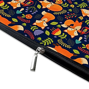 Givotin Small Makeup Bag for Purse Cute Canvas Waterproof Cosmetic Bags for Women Zipper Travel Toiletry Pouch-Fox Makeup Bags