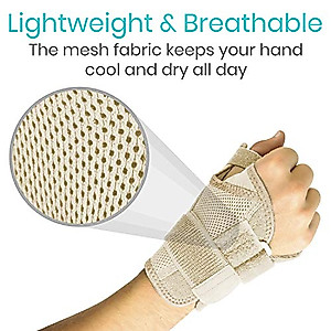 Vive Thumb & Wrist Brace for Right or Left Hand - Spica Splint Brace for Carpal Tunnel, Tendonitis, & Arthritis in Hands or Fingers - Compression Support for Women Men - Stabilizer Relief for Bowling