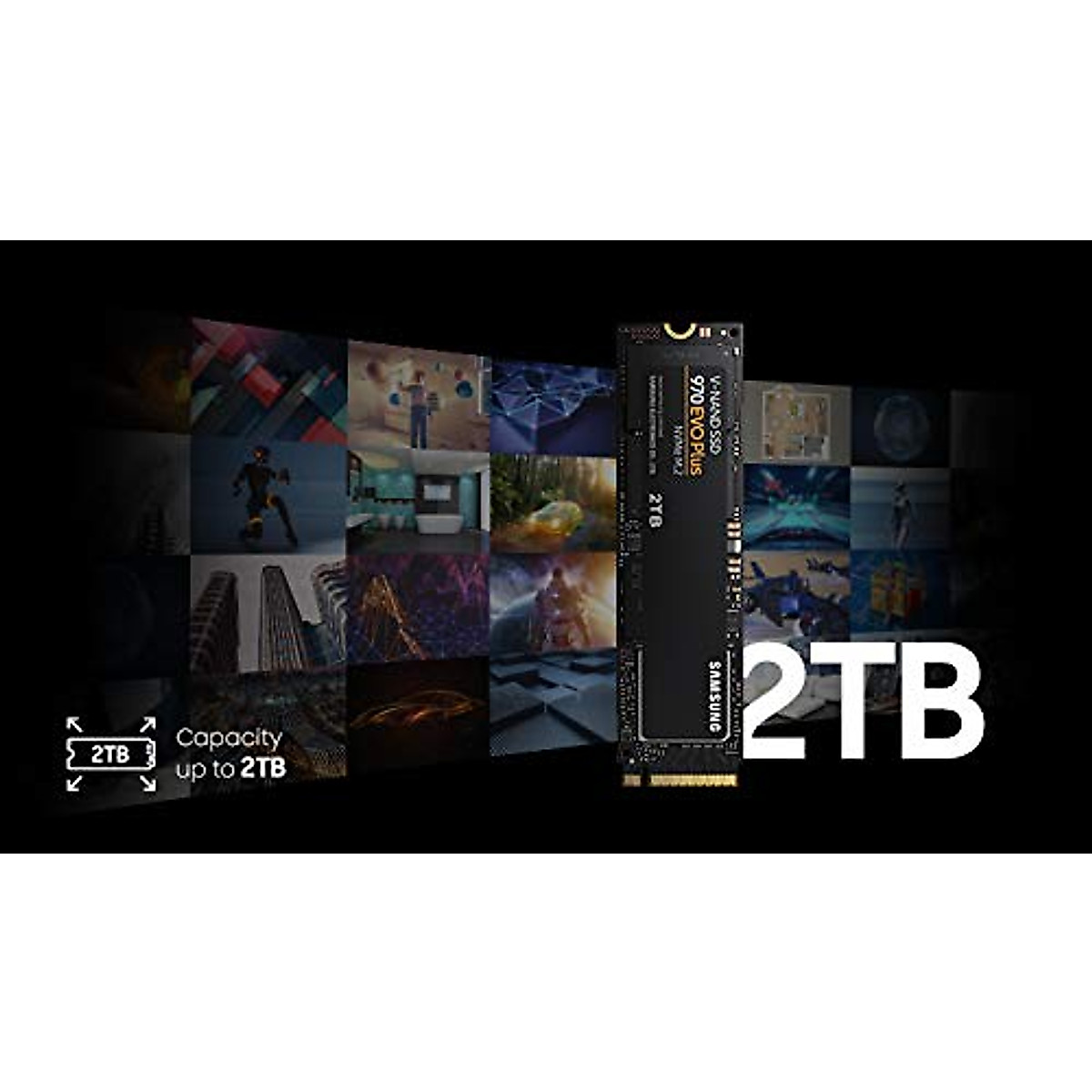 Samsung 970 EVO Plus SSD 1TB NVMe M.2 Internal Solid State Hard Drive, V-NAND Technology, Storage and Memory Expansion for Gaming, Graphics w/Heat Control, Max Speed, MZ-V7S1T0B/AM