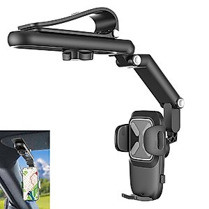 GOJUHANLIN 360 Rotatable and Retractable Car Phone Holder, Universal Adjustable Phone Holder for Most Phones, Compatible with Smartphones, Grey