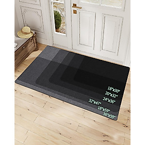 LUMI Large Indoor Door Mat, 36"x59" Non Slip Rubber Backing Entrance Mat, Easy Clean Low Profile Ultra Thin Entryway Mat for Inside House, Patio, Grey
